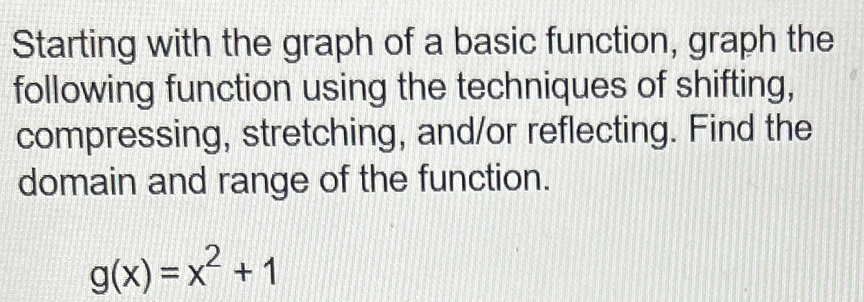 Solved Starting with the graph of a basic function, graph | Chegg.com