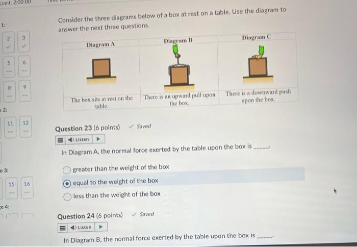 Solved Consider the three diagrams below of a box at rest on | Chegg.com