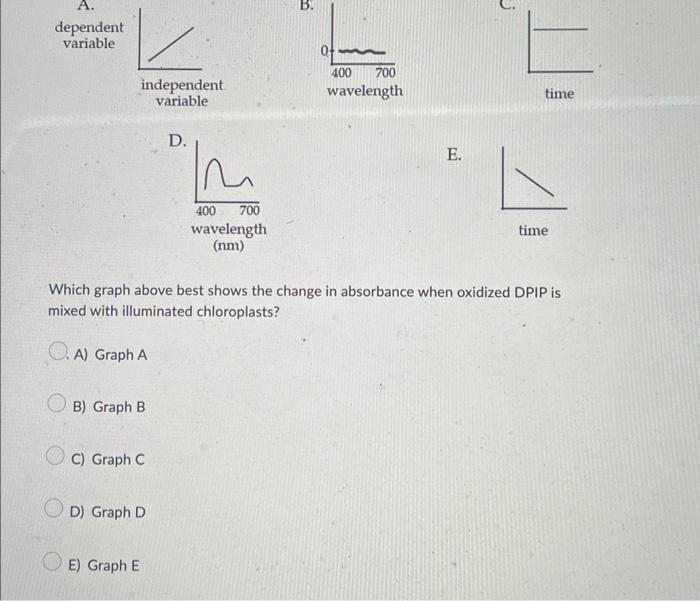 Which graph above best shows the change in absorbance | Chegg.com