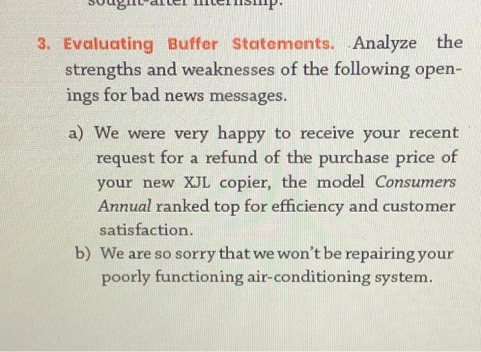 Solved 3. Evaluating Buffer Statements. Analyze the | Chegg.com
