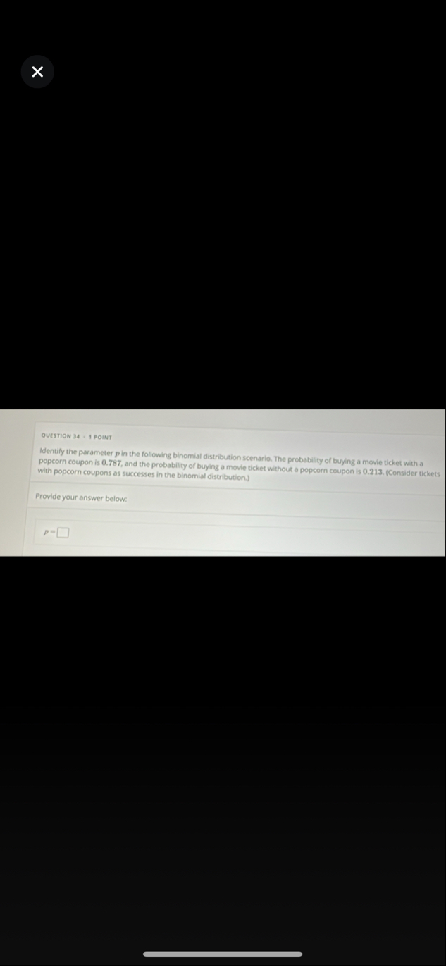 Solved Identify the parameter p ﻿in the following binomial | Chegg.com