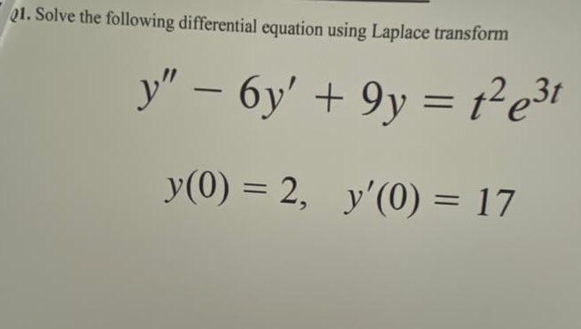 Solved Q1. Solve the following differential equation using | Chegg.com