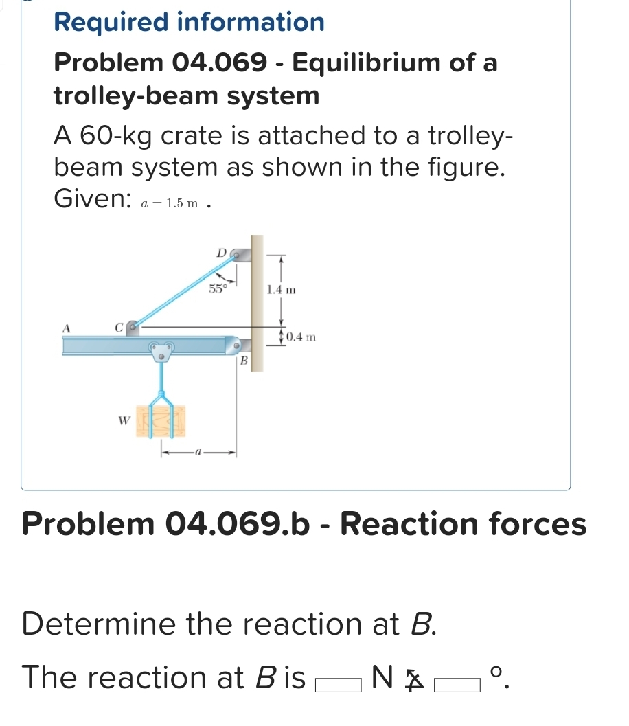 Solved Required informationProblem 04.069 - ﻿Equilibrium of | Chegg.com