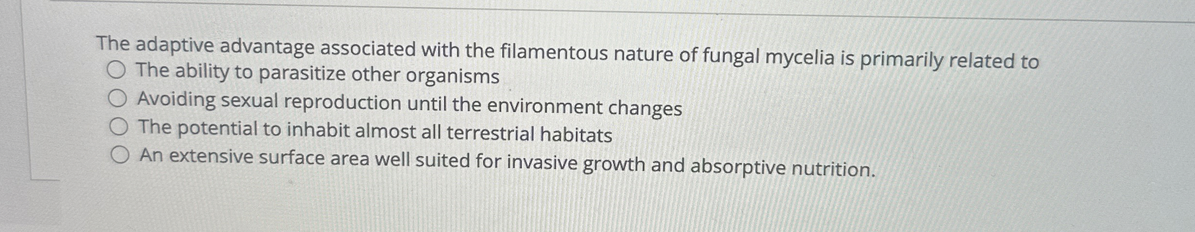 Solved The adaptive advantage associated with the | Chegg.com