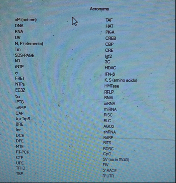 Acroryms\table[[cM (not | Chegg.com