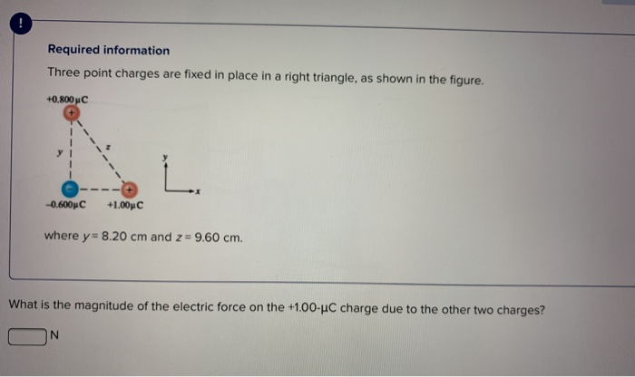 Solved Required information Three point charges are fixed in | Chegg.com