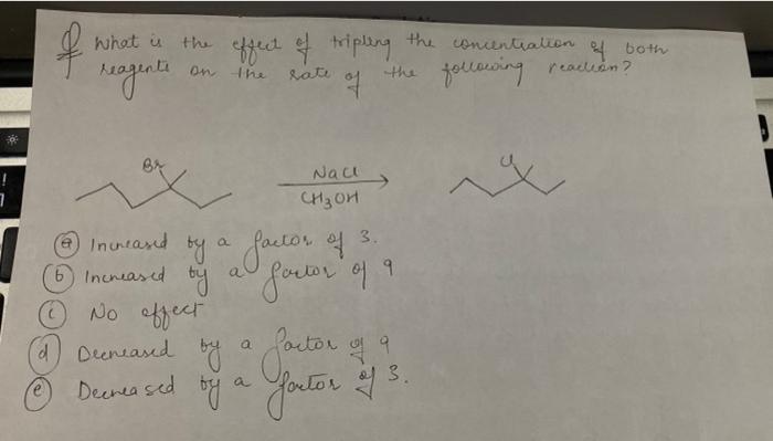 Solved 里 f What is the effect the effect of tripling the | Chegg.com