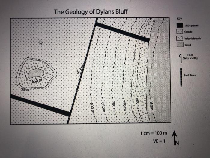 Solved Map Two - Bobs Bluff (8 marks) a) Draw a Geological | Chegg.com