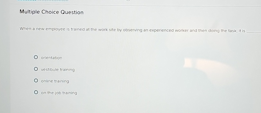 Solved Multiple Choice QuestionWhen a new employee is | Chegg.com
