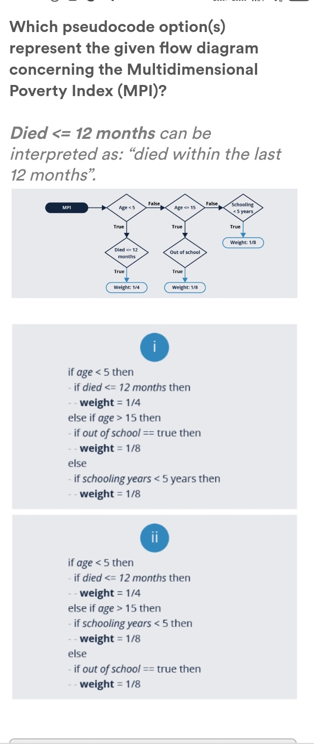 Which pseudocode option(s) ﻿represent the given flow | Chegg.com