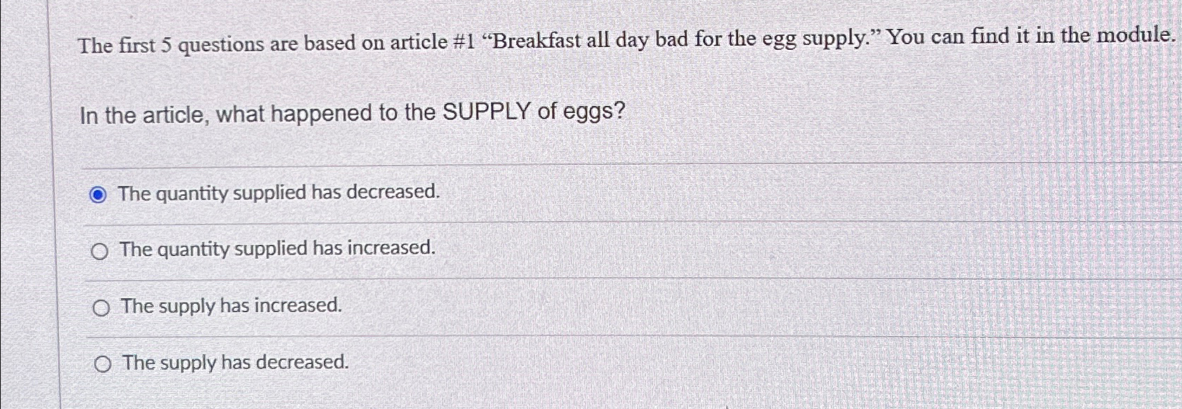 Solved The first 5 ﻿questions are based on article #1 | Chegg.com