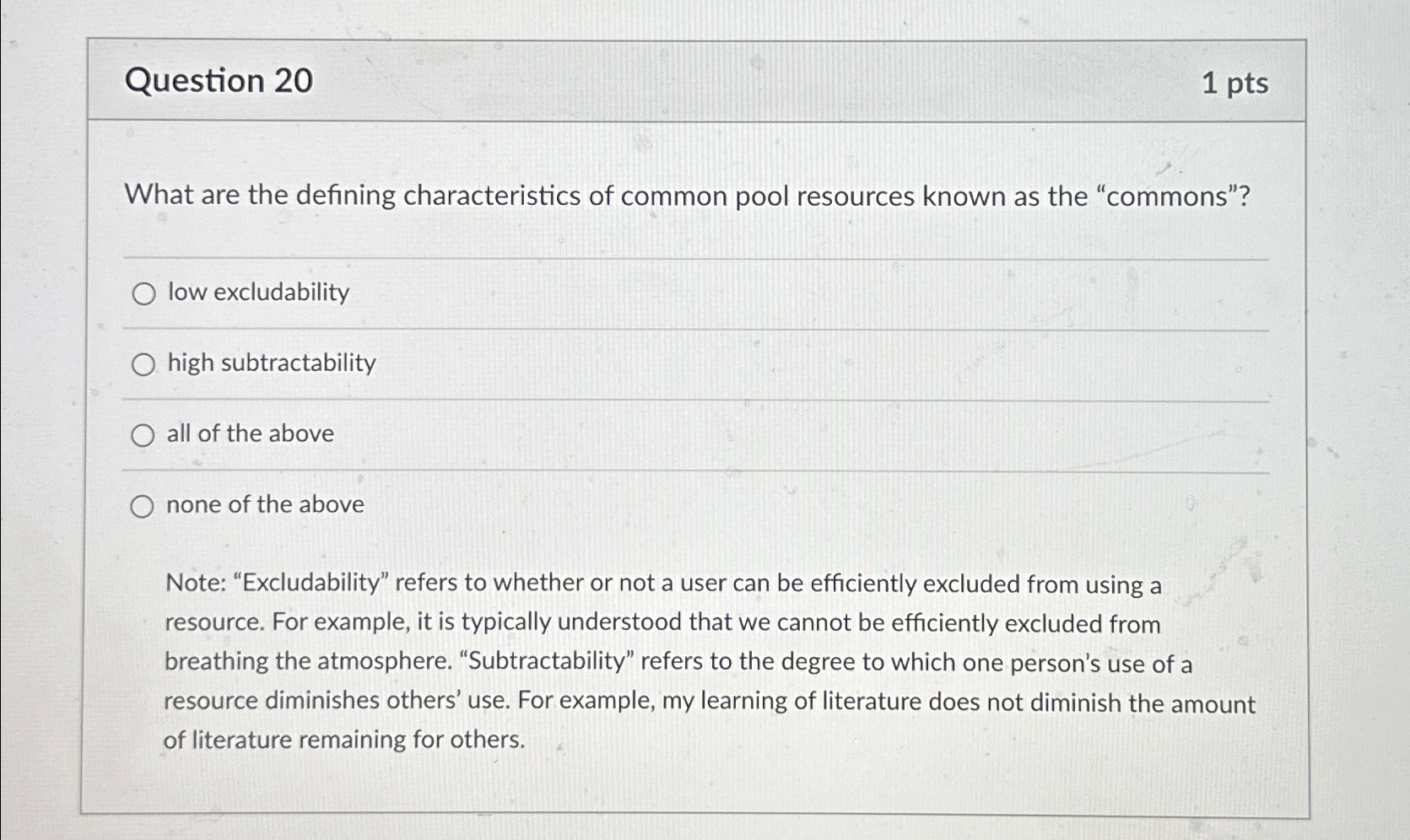 Solved Question 201ptsWhat are the defining characteristics | Chegg.com