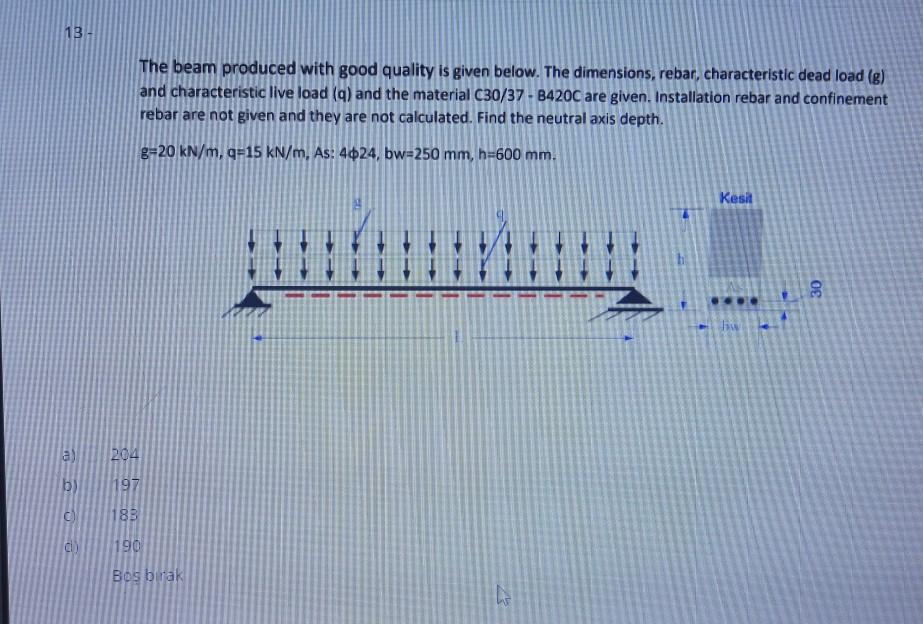 Solved 13- The beam produced with good quality is given | Chegg.com