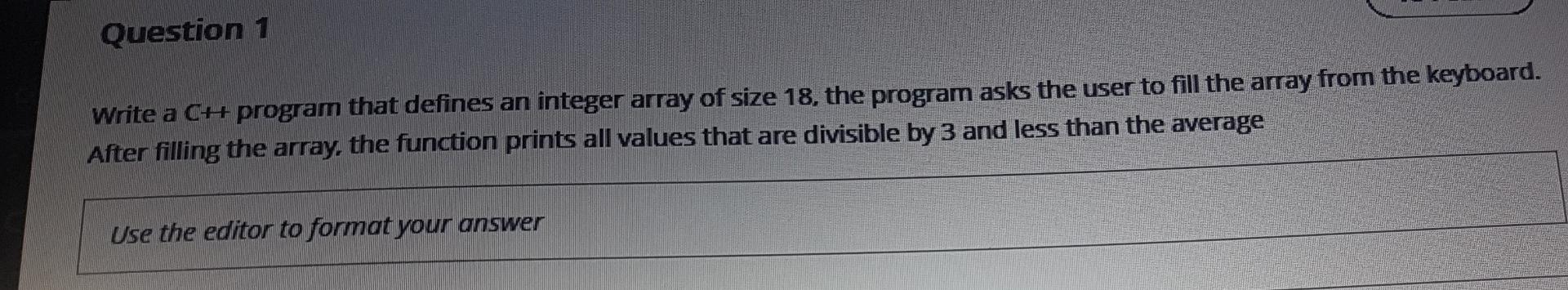 Solved Question 1 Write a Ch program that defines an integer | Chegg.com