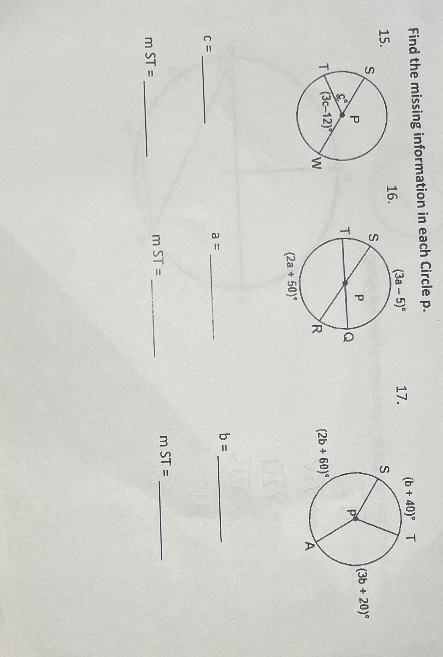 Solved Find the missing information in each Circle p.15.c= | Chegg.com