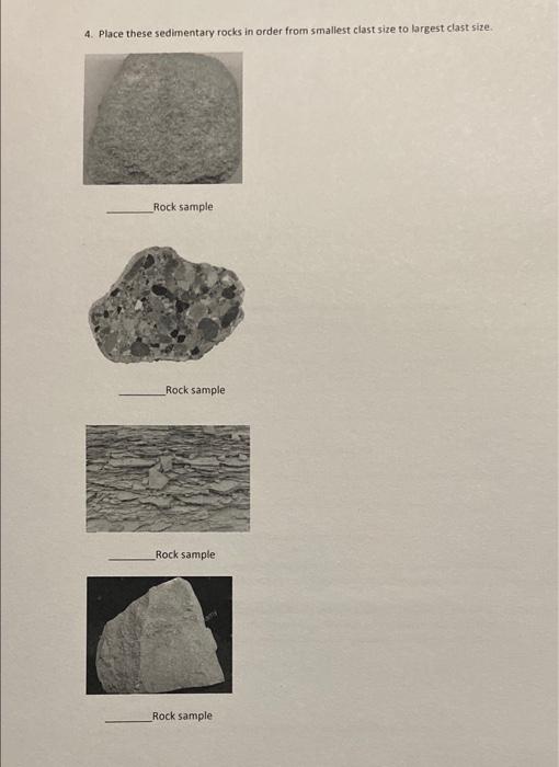Solved SEDIMENTARY ROCKS LAB EXPERIMENT 2 LAB S 1. Place the | Chegg.com