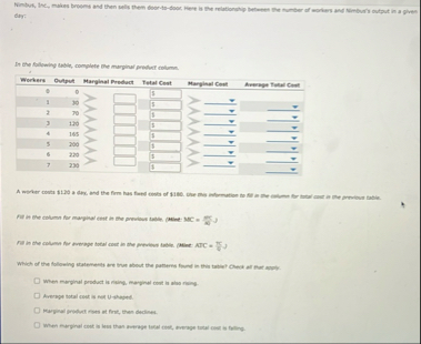 der:It the foilowity Anble, complete the maginal | Chegg.com