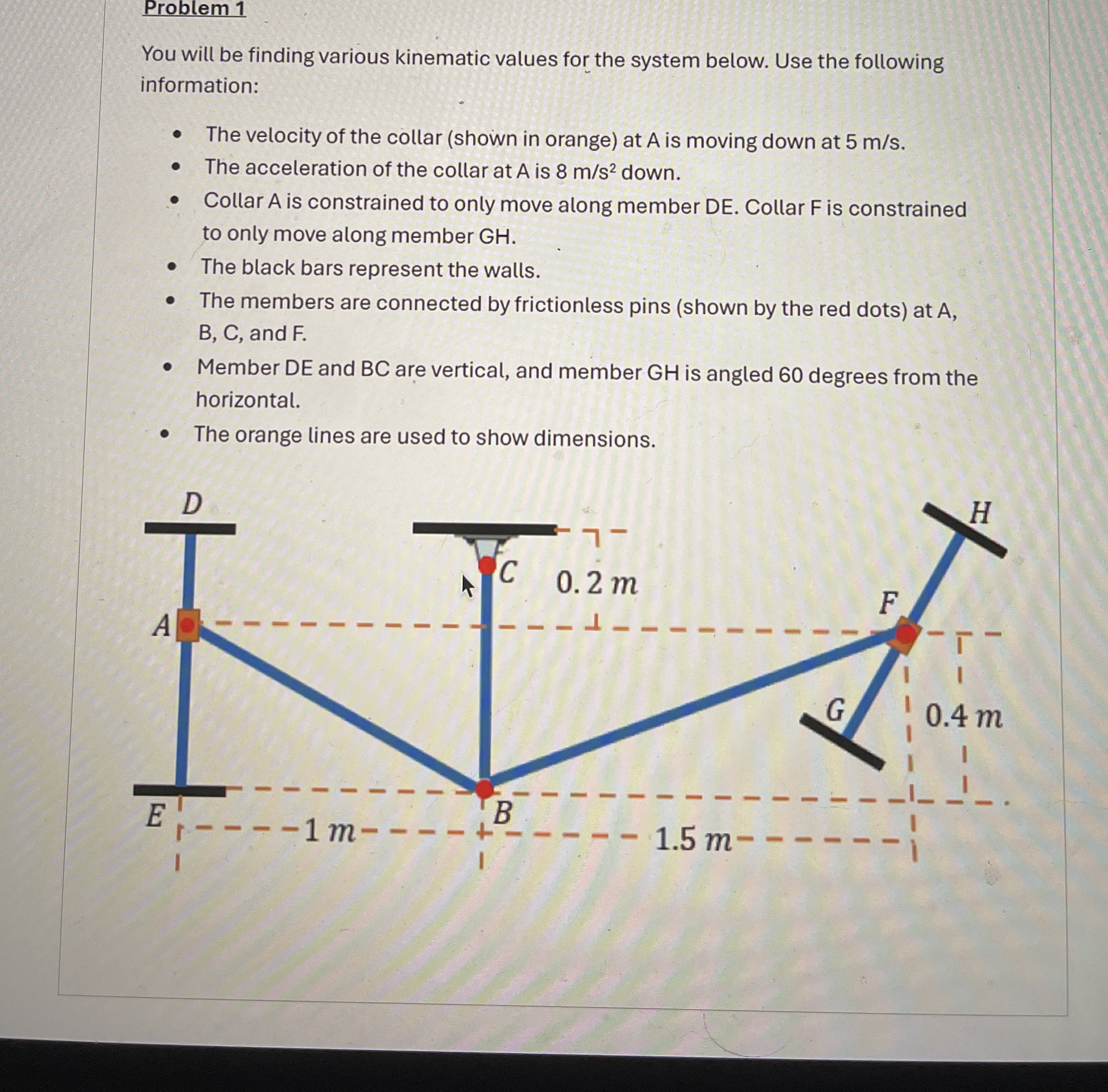 Solved Assume the following:Velocity of point B is 2.4 ﻿m/s | Chegg.com