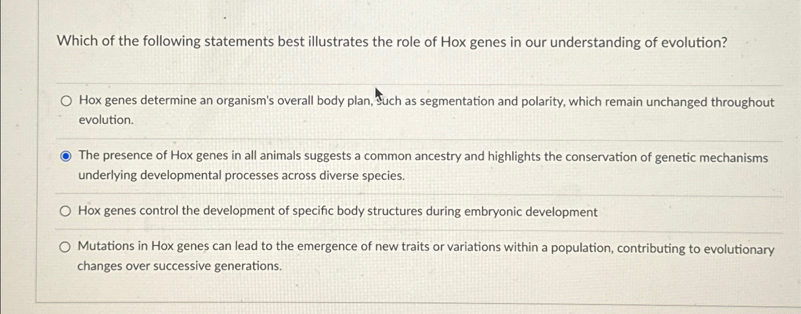 Solved Which of the following statements best illustrates | Chegg.com