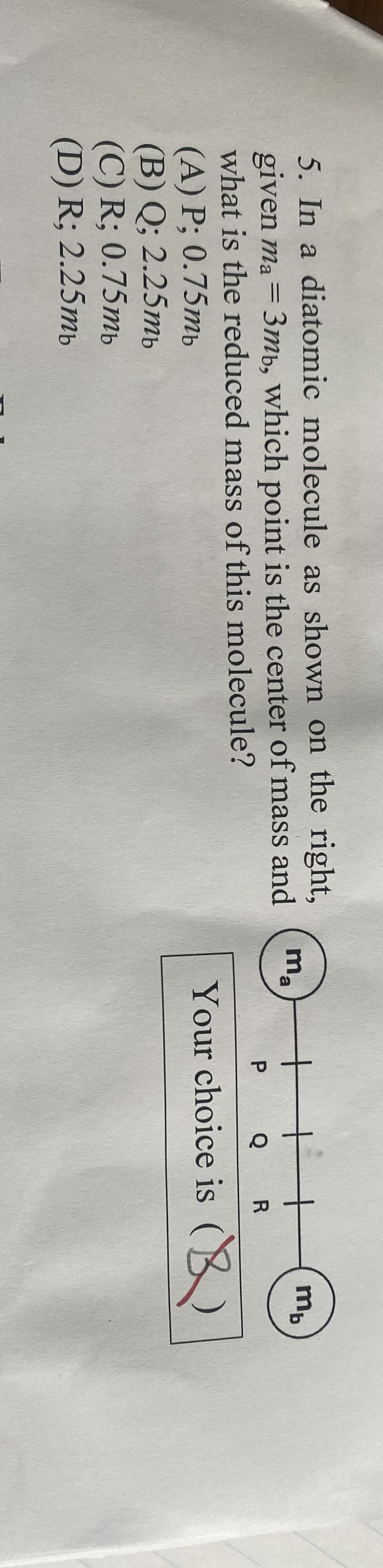 In a diatomic molecule as shown on the right,given | Chegg.com