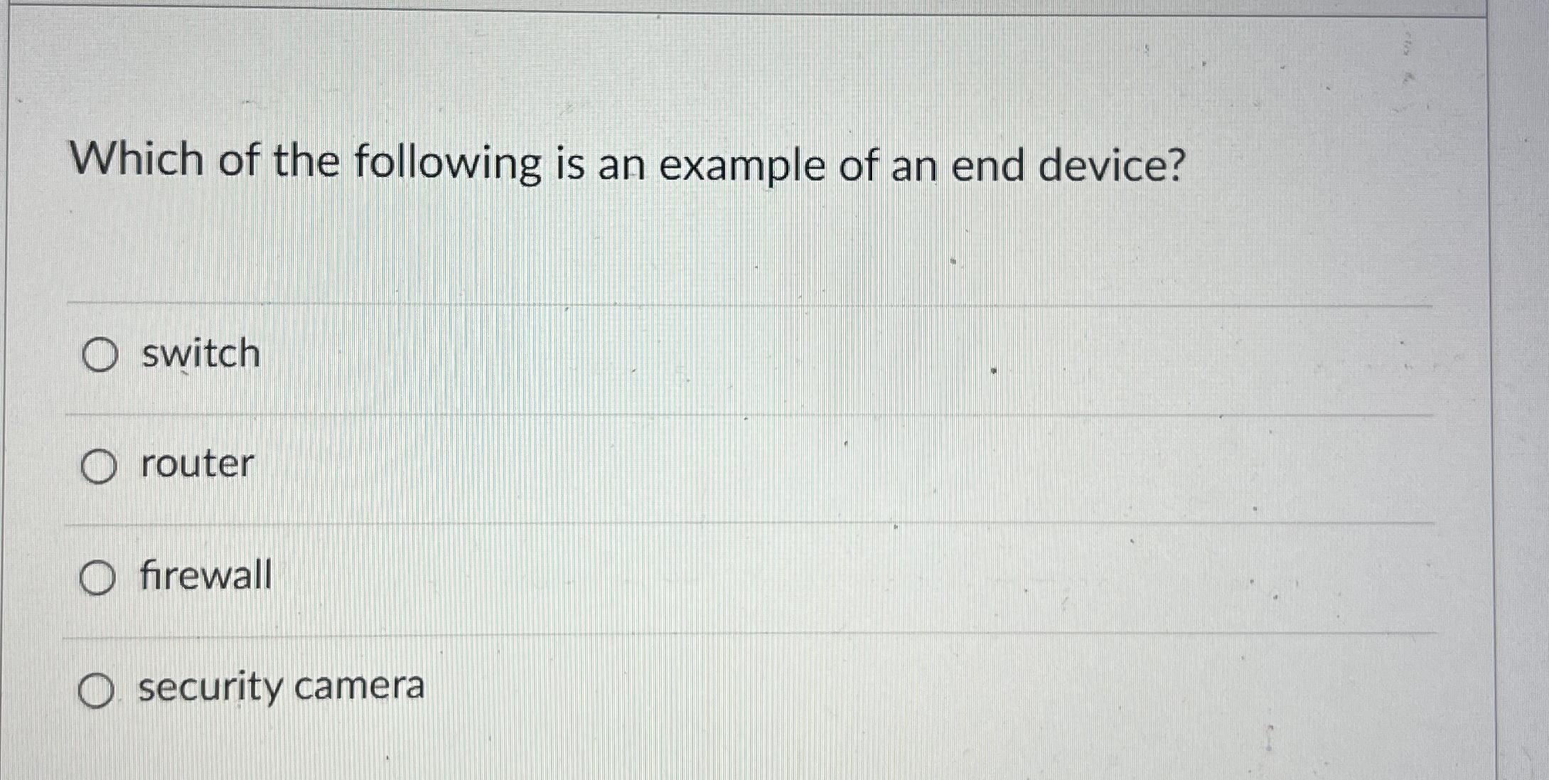Solved Which of the following is an example of an end | Chegg.com
