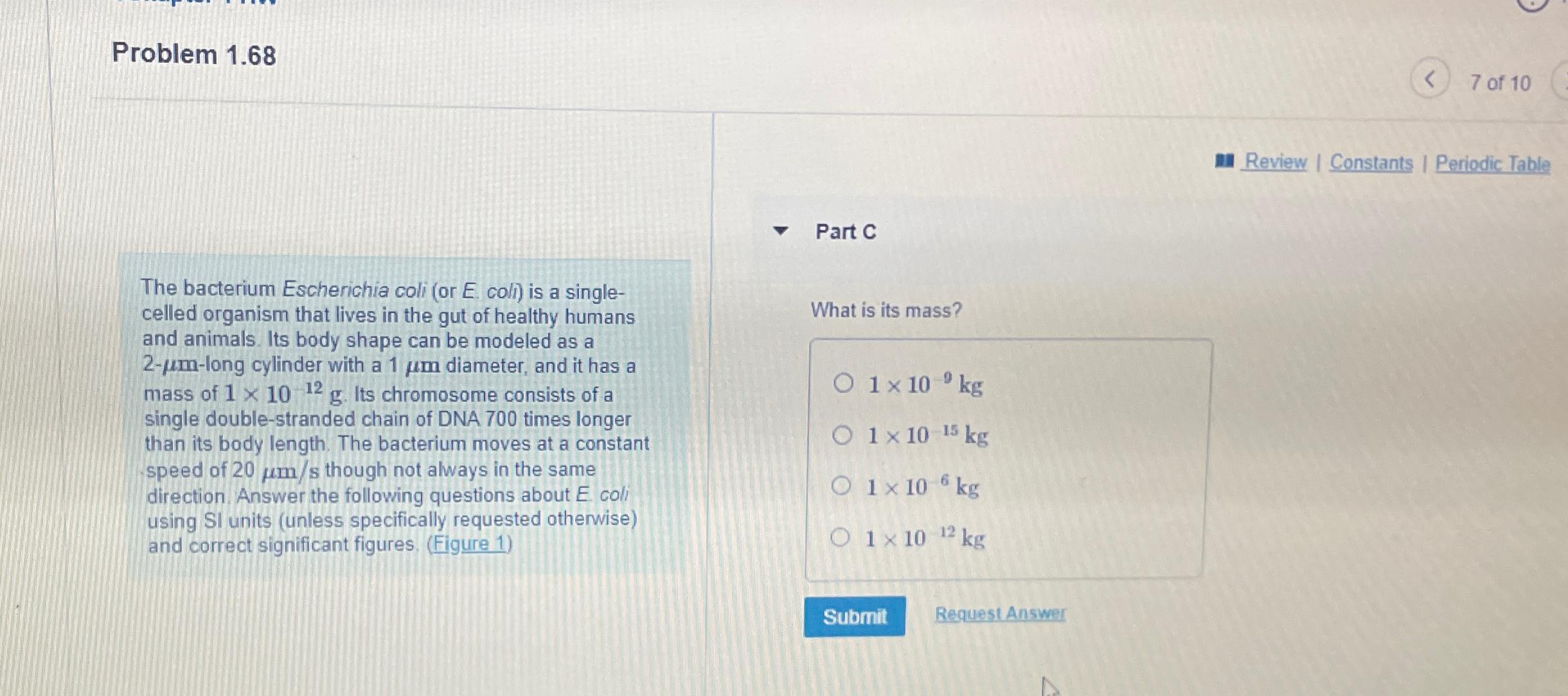Solved Problem 1.687 ﻿of 10Review | ﻿Constants I Periodic | Chegg.com