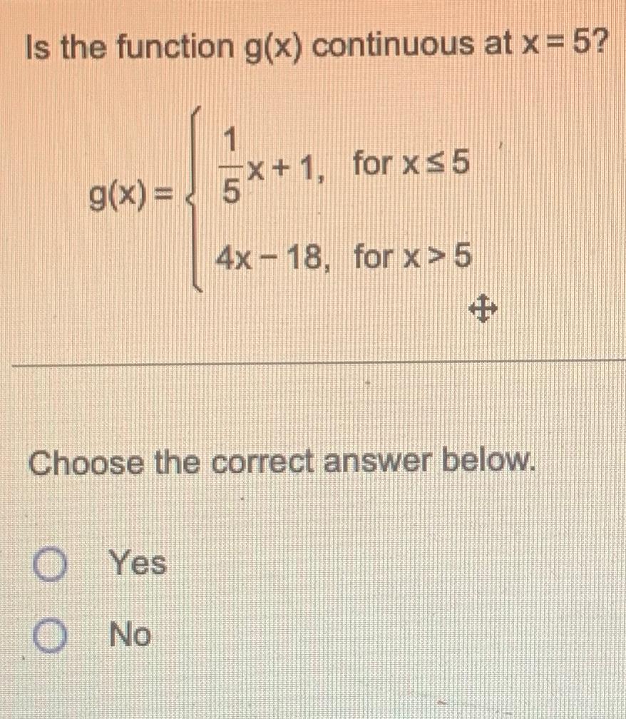 Solved Is the function g(x) ﻿continuous at | Chegg.com