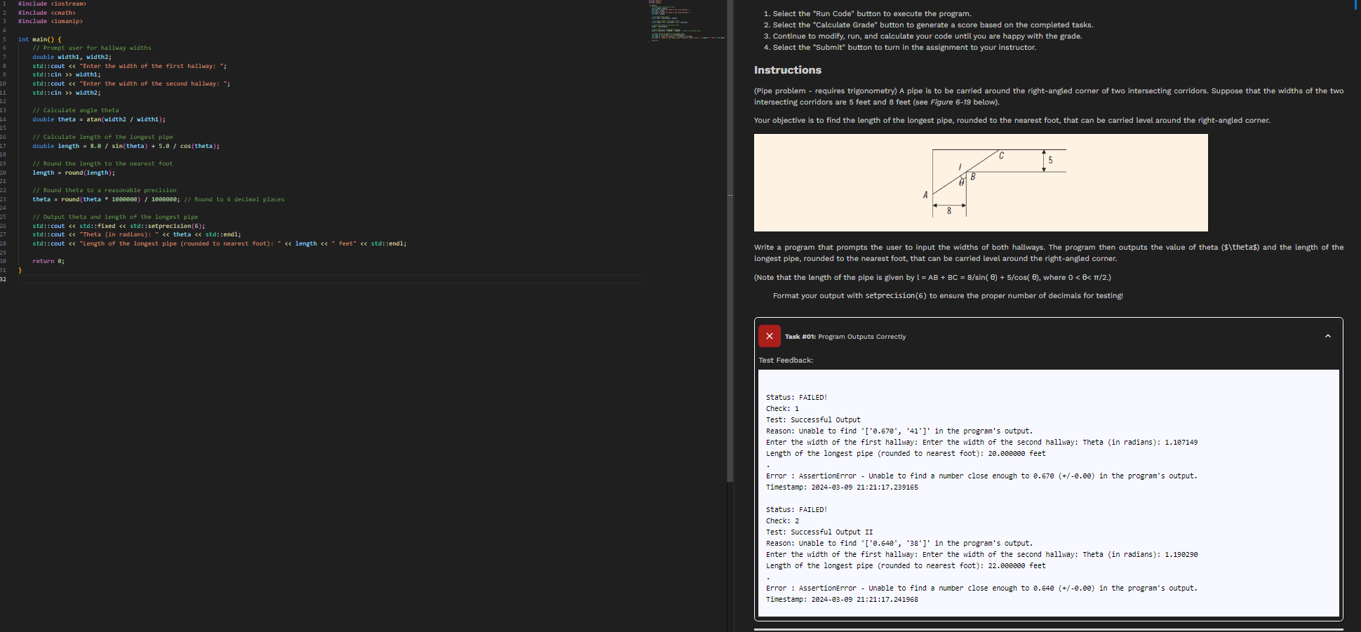 C++, ﻿I would like to know what I'm doing wrong | Chegg.com