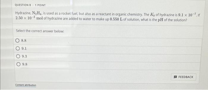 Solved Hydrazine, N2H4, is used as a rocket fuel, but also | Chegg.com