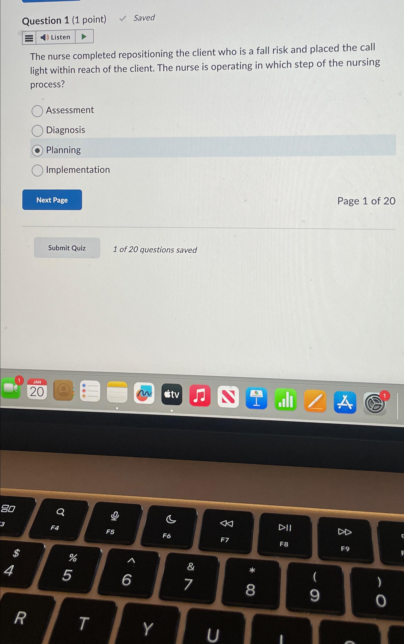 Solved Question 1 (1 ﻿point) ﻿SavedThe nurse completed | Chegg.com