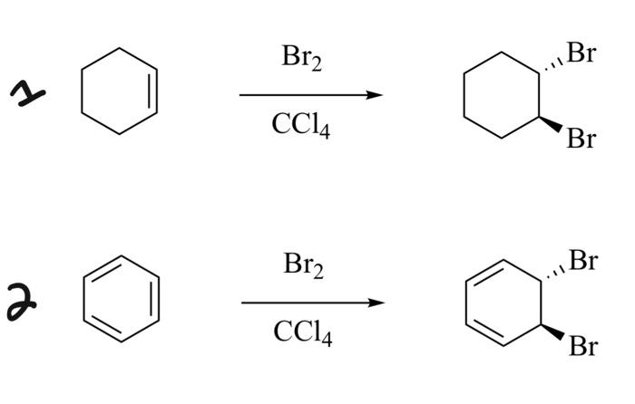 Solved Br2 Br 1 CCl4 Br Br2 Br 2 2 CC14 Br | Chegg.com