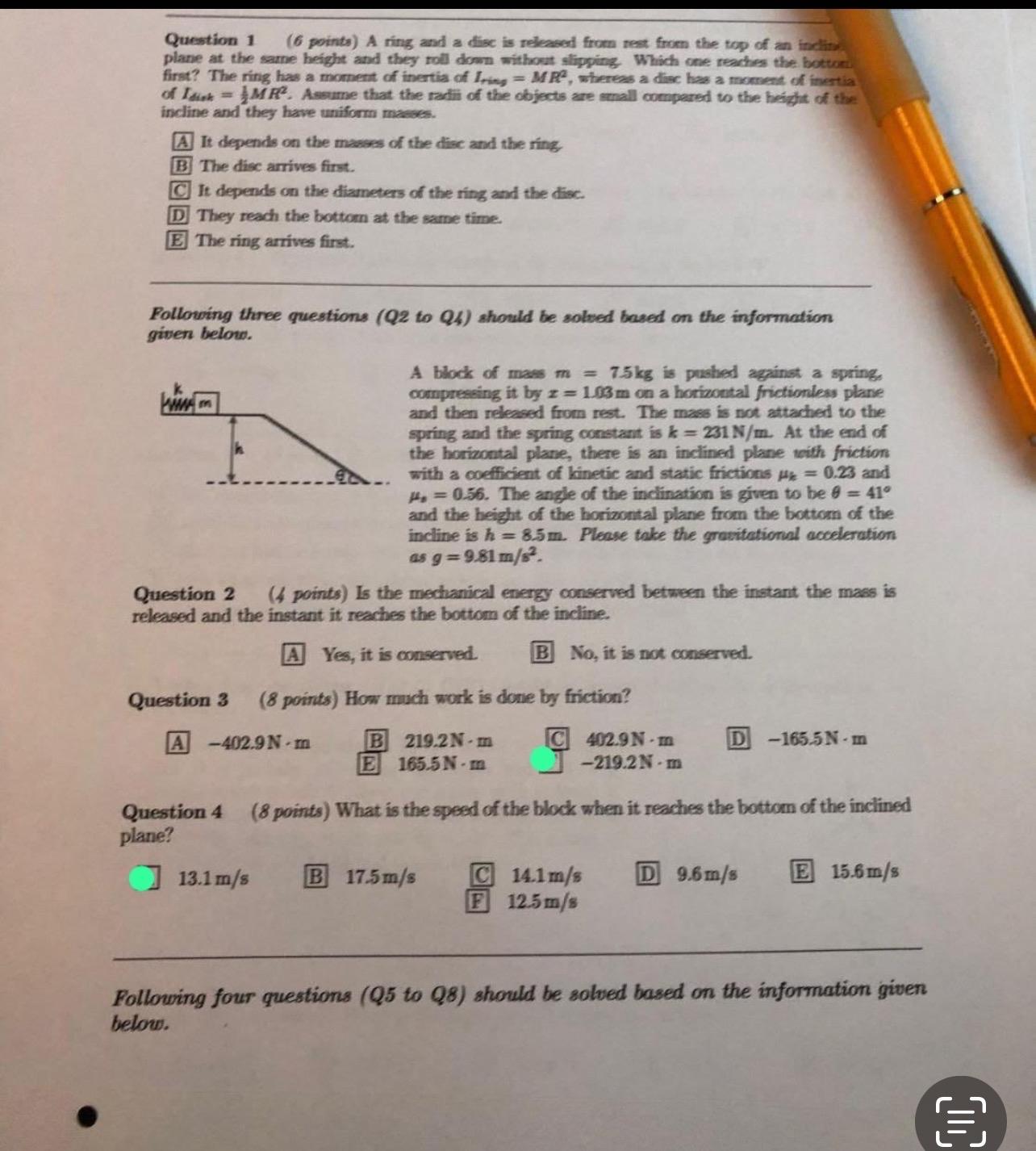 Solved Question 1 ( 6 ﻿points) ﻿A ring and a disc is | Chegg.com