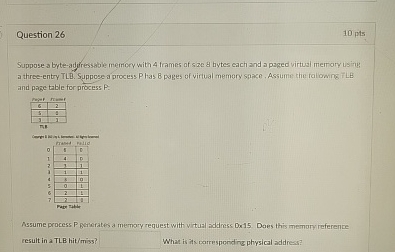 Solved Question 2610 ﻿ptsSuppose a byte-adifessabie memory | Chegg.com