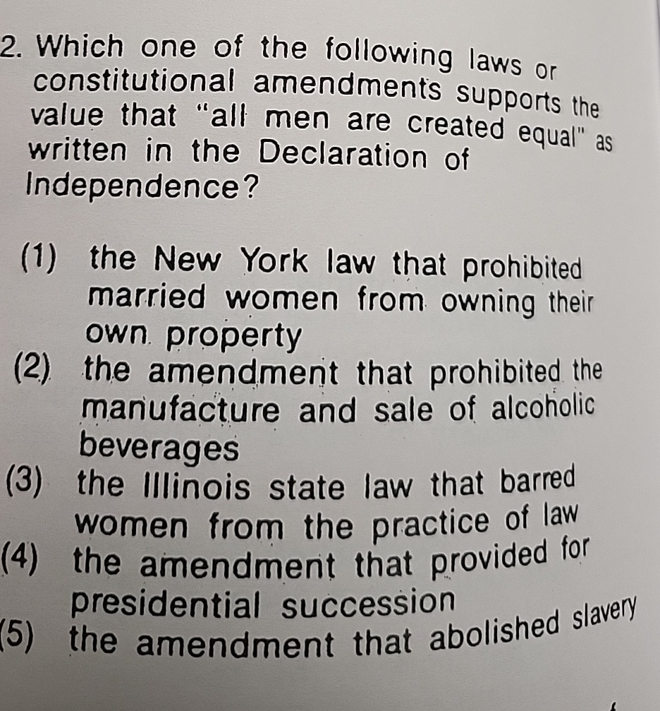 Solved Which one of the following laws or constitutional | Chegg.com