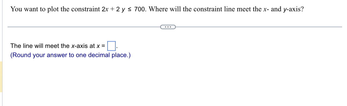 Solved You want to plot the constraint 2x+2y≤700. ﻿Where | Chegg.com
