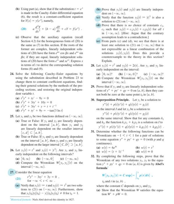 Solved (b) Using part (a), show that if the substitution | Chegg.com