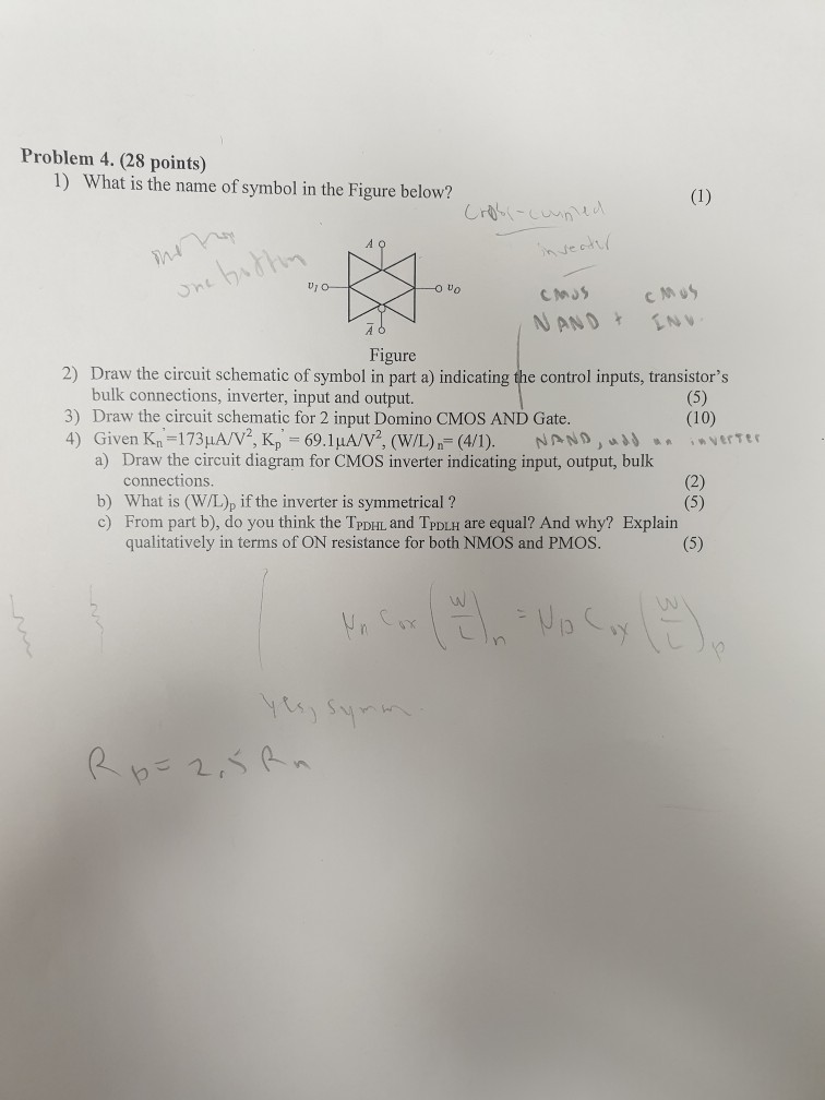 Solved Problem 4. (28 points) 1) What is the name of symbol | Chegg.com