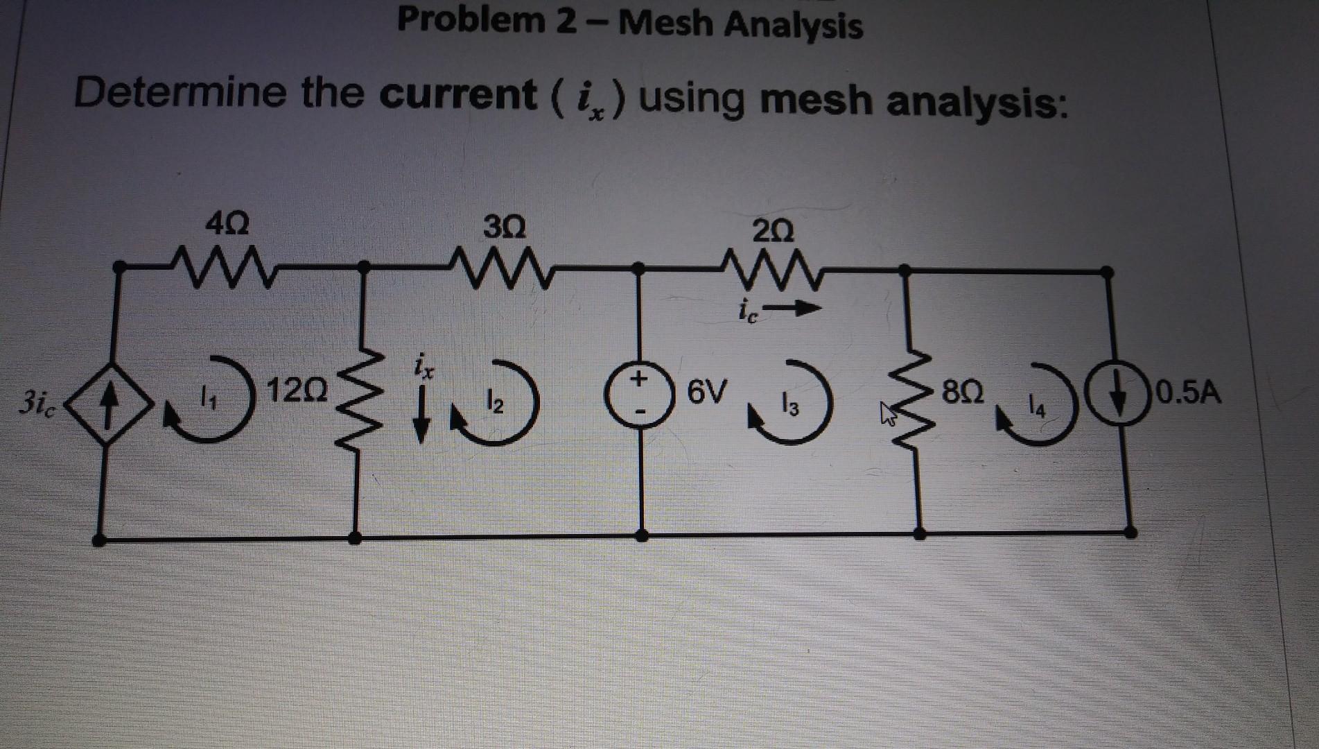 Solved Problem 2 Mesh Analysis Determine The Current I 8750