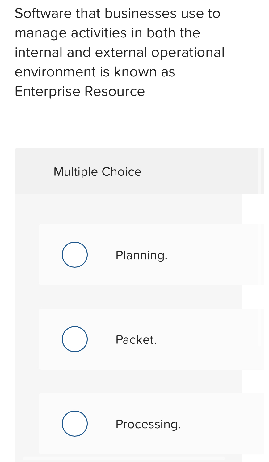 Solved Software that businesses use to manage activities in | Chegg.com