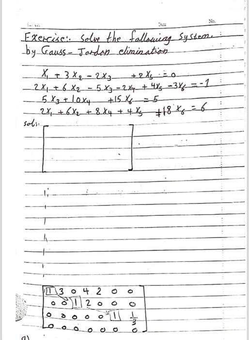 Exercise: Solve the following System. by Gauss- | Chegg.com