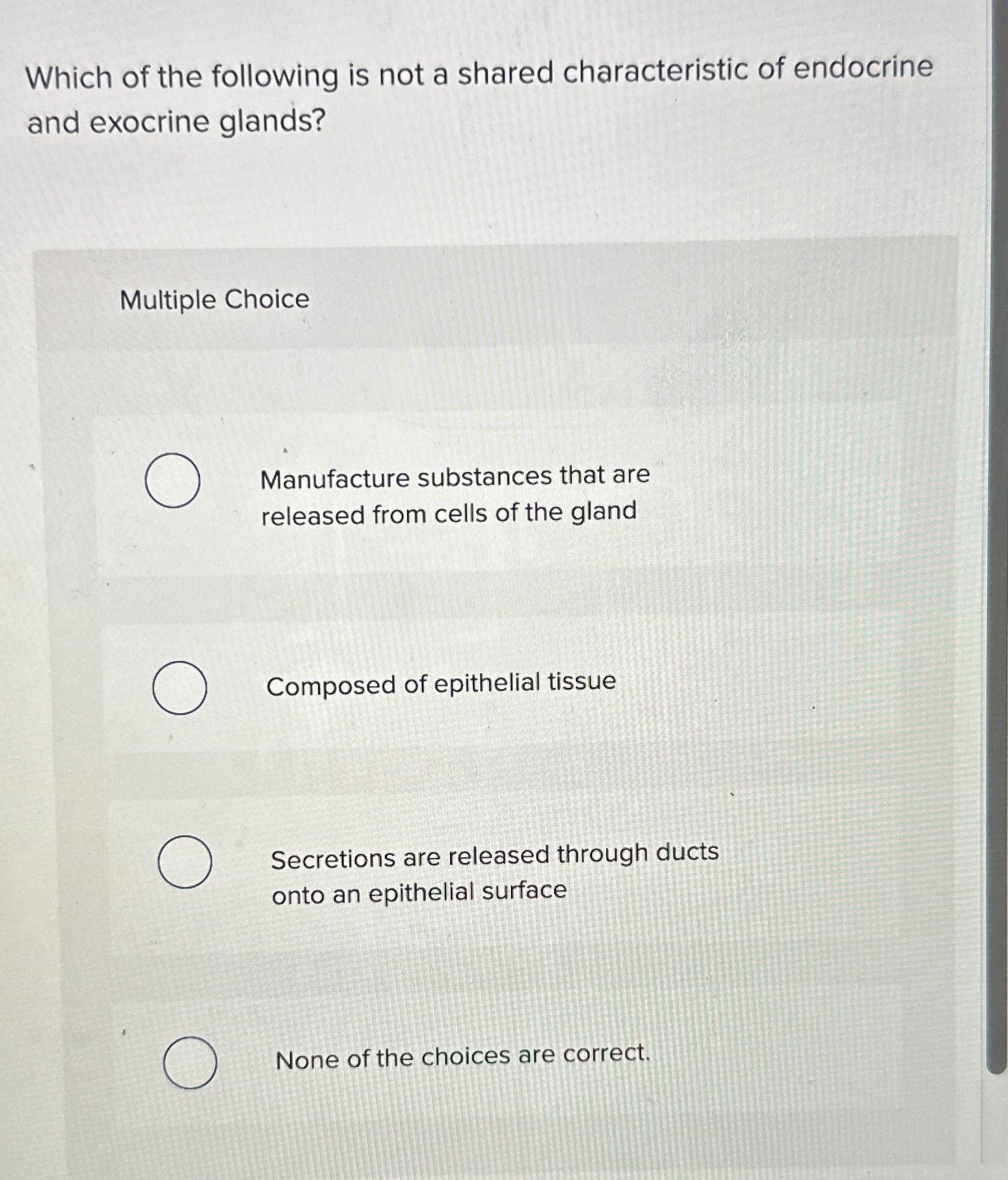Solved Which of the following is not a shared characteristic | Chegg.com