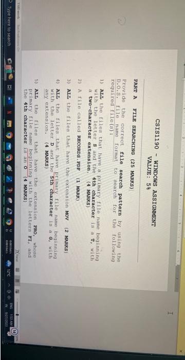 Solved PART A FIIE SEARCHING (25 MARKS) Provide the correct | Chegg.com