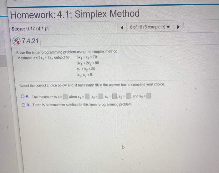 Solved JMlim LULU Homework: 4.1: Simplex Method Score: 0 of | Chegg.com