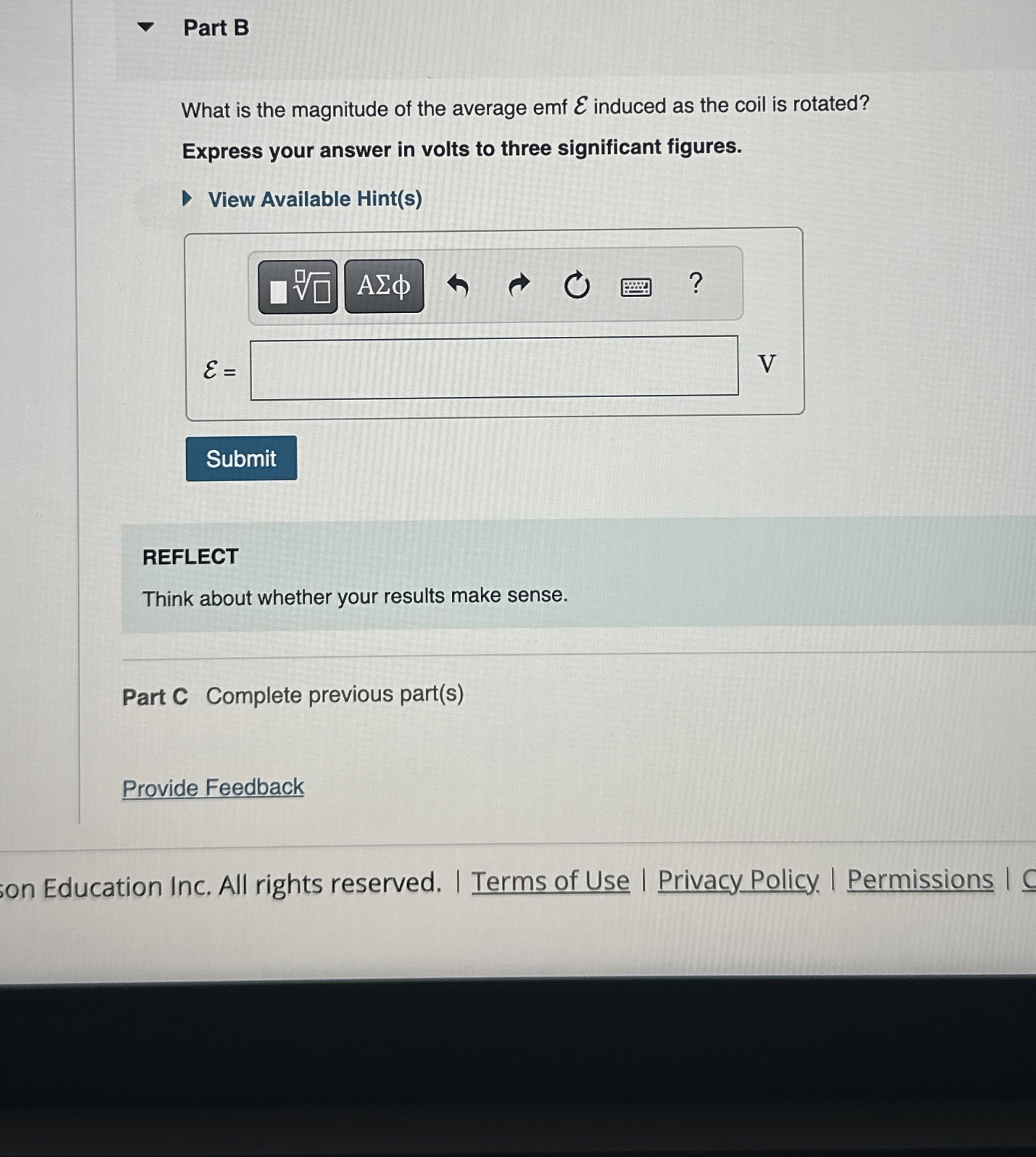 Solved Part BWhat is the magnitude of the average emf E | Chegg.com