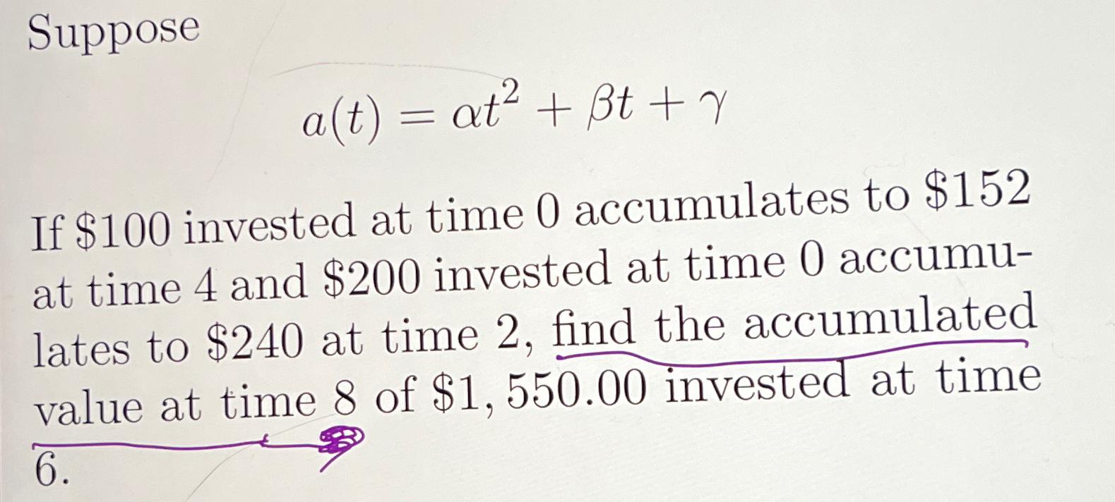 Solved Suppose\\na(t)=\\\\alpha t^(2)+\\\\beta t+\\\\gamma | Chegg.com