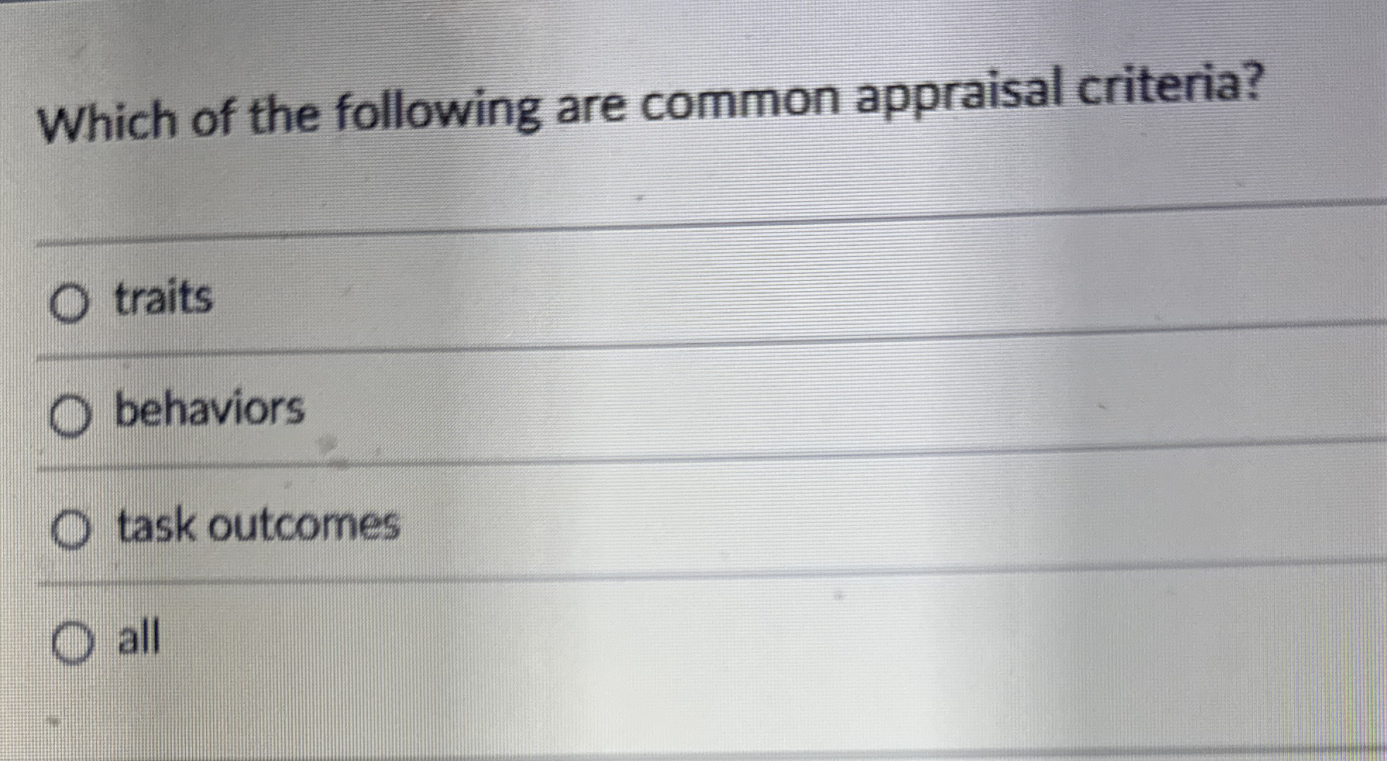 Solved Which of the following are common appraisal | Chegg.com