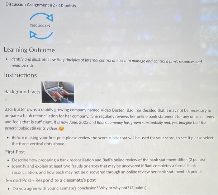 Solved Discussion Assignment \#2- 10 points Learning Outcome | Chegg.com