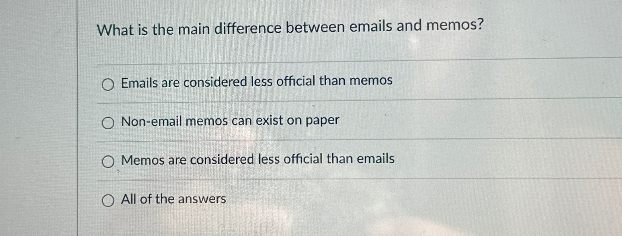 Solved What is the main difference between emails and | Chegg.com