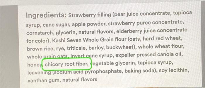 Solved 2.2 Share. Find, Ingredients, Fiber Additives | Chegg.com