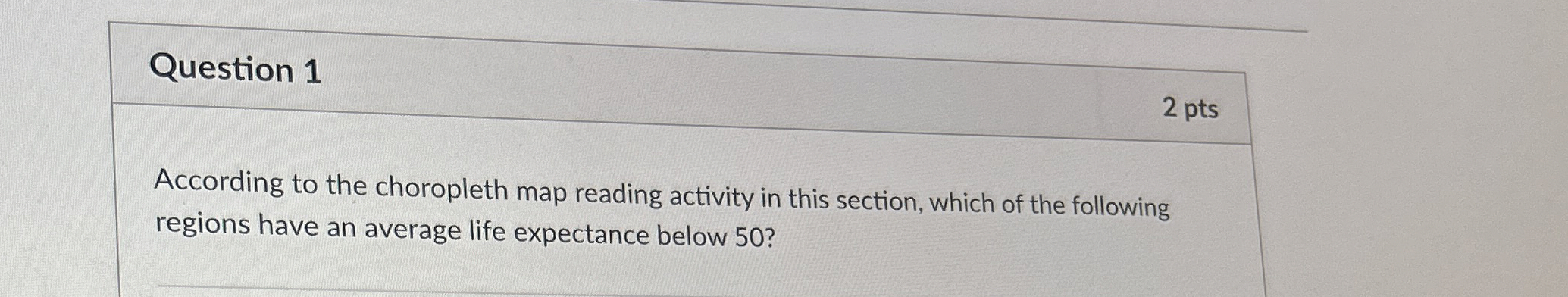 Solved Question 12 ﻿ptsAccording to the choropleth map | Chegg.com